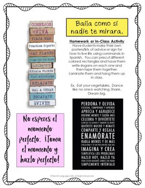 Spanish Commands Activities and Lesson Plans - Secondary Spanish Space